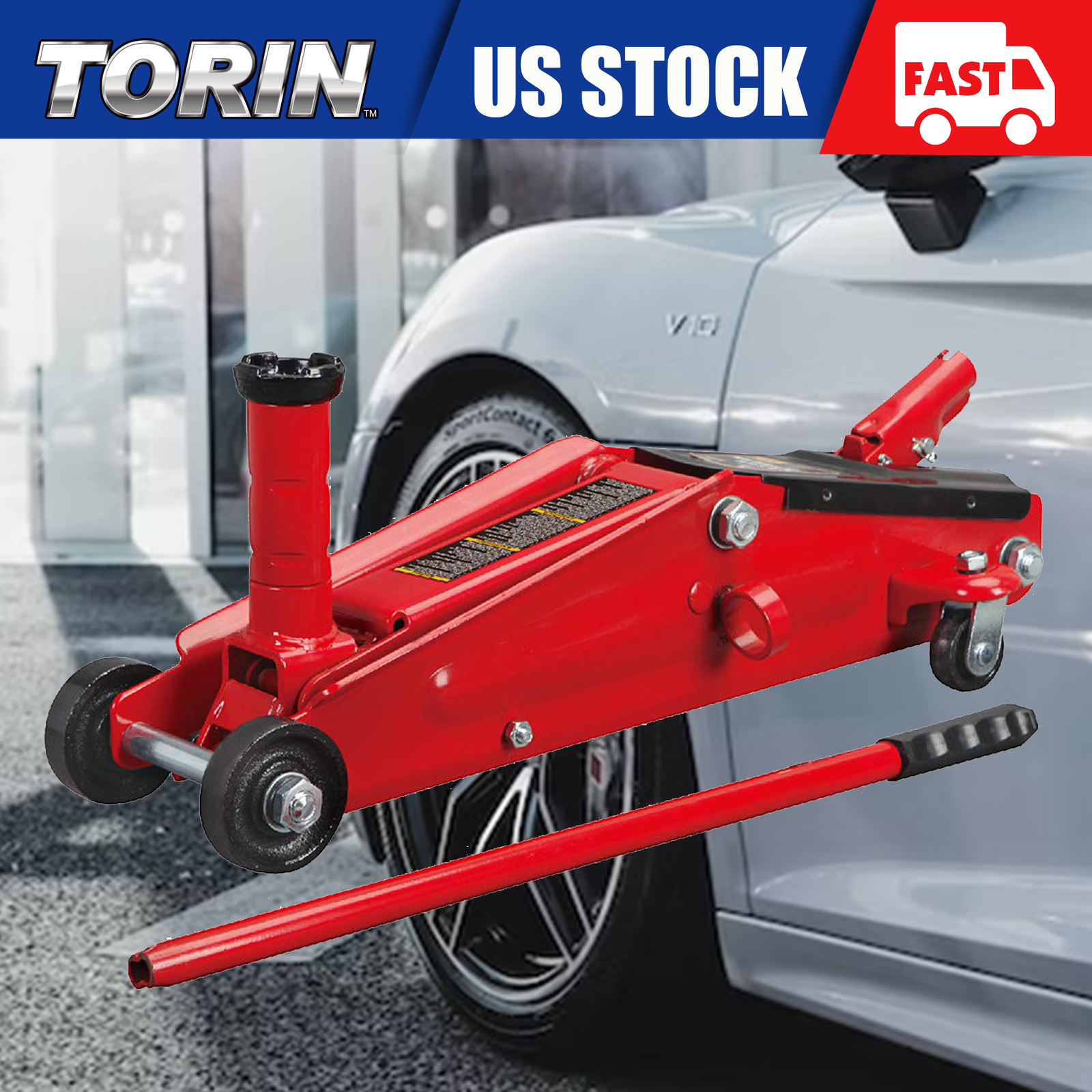 BIG RED 3 Ton Hydraulic Trolley Service for Floor Jack, Extra Saddle ...