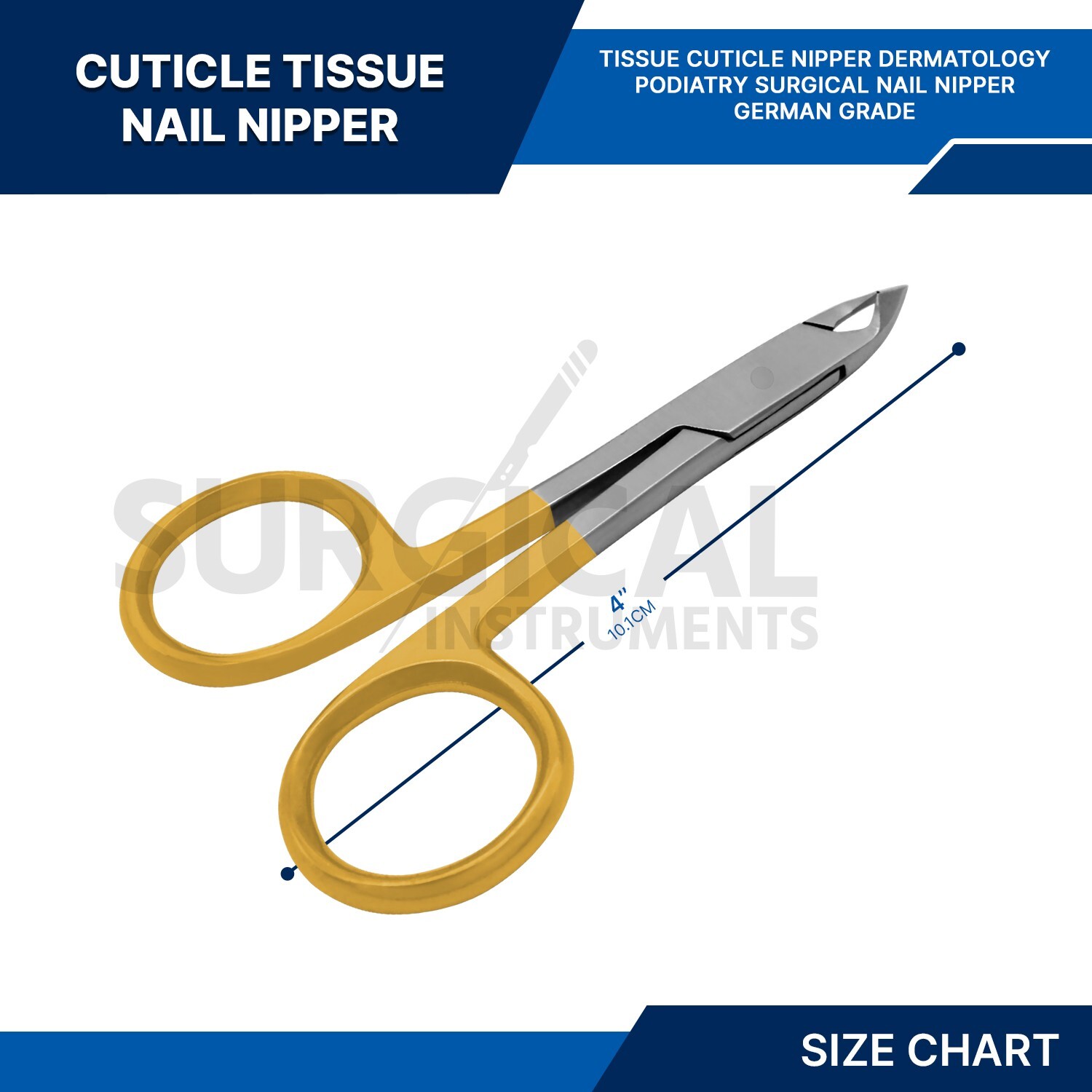 Cuticle Scissors Tissue Nipper 4" Nail Clipper Manicure Pedicure German ...