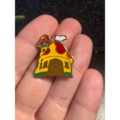 Cute Smurf Mushroom House Enamel Pin Vintage 1980s Collectible | eBay UK