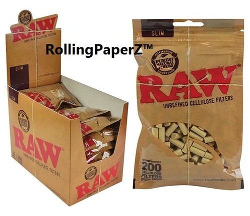 BUY ONE BAG (200 COUNT) RAW Rolling Paper SLIM CELLULOSE CIGARETTE ...