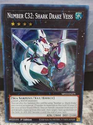 Number C32: Shark Drake Veiss MP23-EN279 - Super Rare Yugioh! Holo Foil ...