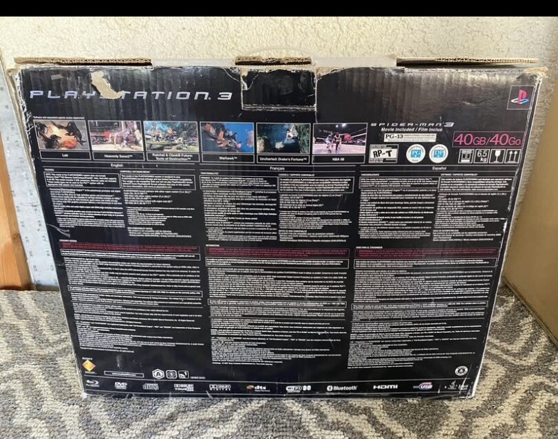 Sony PlayStation 3 PS3 Fat CECHG01 40GB Console With Box & Controller ...