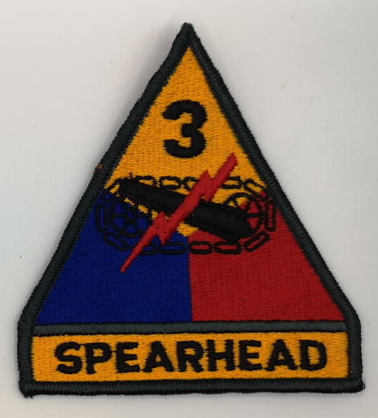 Vintage US Military Issue Armoured Division Patch Spearhead Red Blue ...