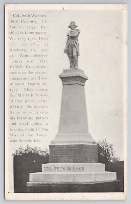 Postcard Col. Set Warner Monument Bennington VT Revolutionary War | eBay