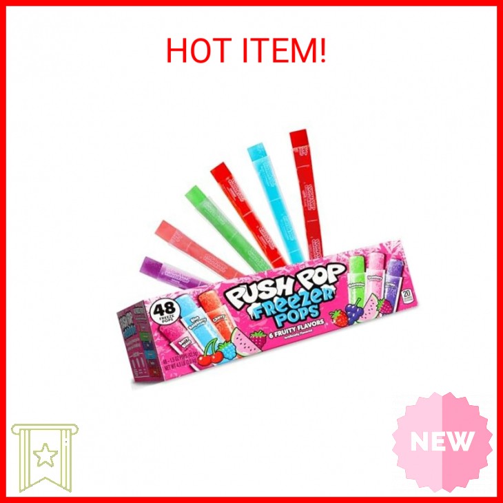 Push Pop Freezer Pops - Ice Popsicles Frozen, Individually Wrapped ...