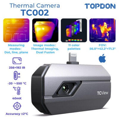 TOPDON TC002 Thermal Imaging Infrared Camera For iOS iPhone iPad High ...