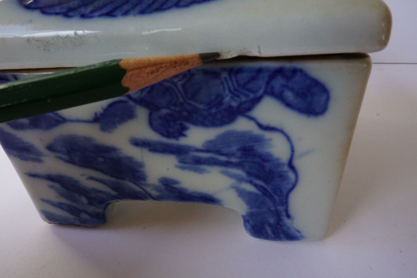 Antique Ming Blue and White Chinese Ink Box | eBay