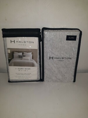 Halston Euro Sham Rena Gray / White 26" x 26" New In Package Lot of 2 ...