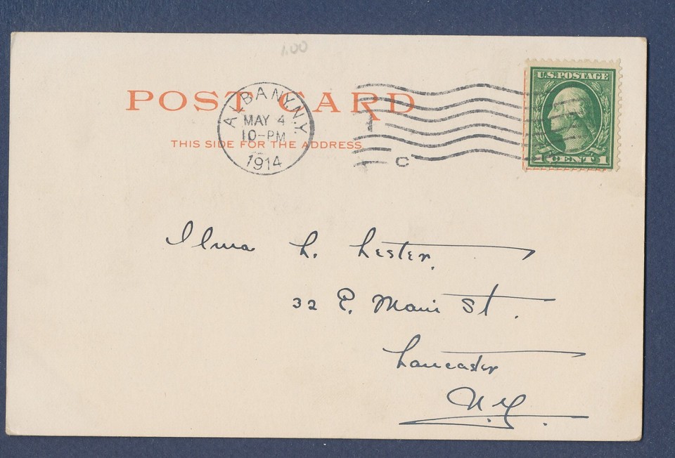 Steamer on Hudson River from Albany NY - Postmark Albany 1914 --b | eBay