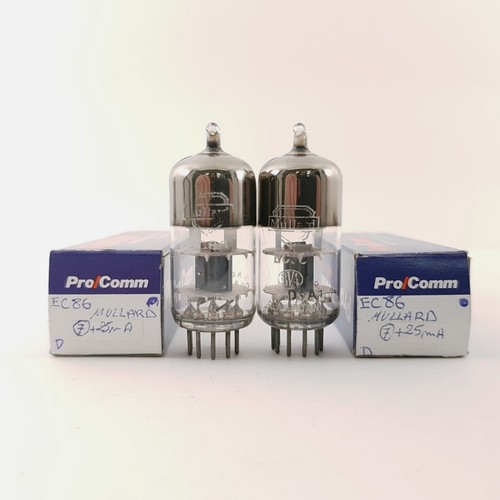 2 X TUBE MULLARD EC86. VALVO PROD. GETTER SOLIDE. PAIRE ASSORTIE. onze ...