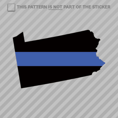 Pennsylvania State Shaped The Thin Blue Line Sticker Vinyl police ...