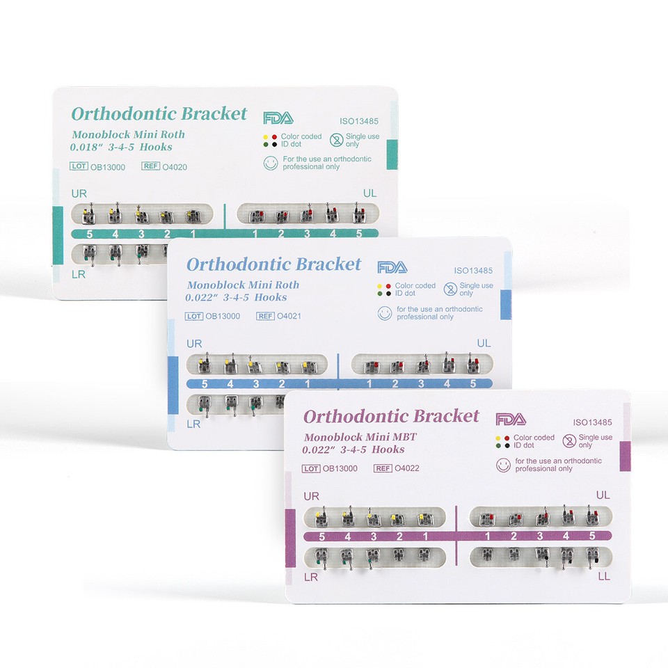 AZDENT Dental Ortho Brackets Braces Monoblock MIM Mini Roth MBT 022 / ...