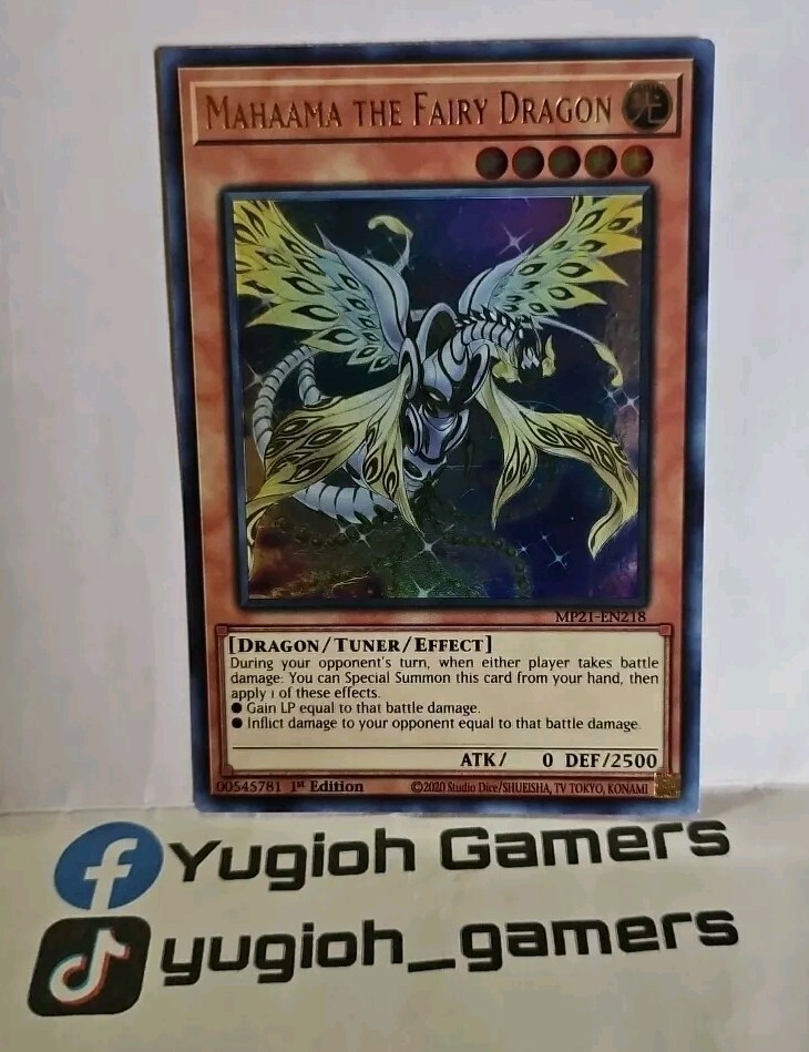 YUGIOH MAHAAMA THE FAIRY DRAGON MP21-EN218 1 ST EDITION LIGHT PLAYED ...
