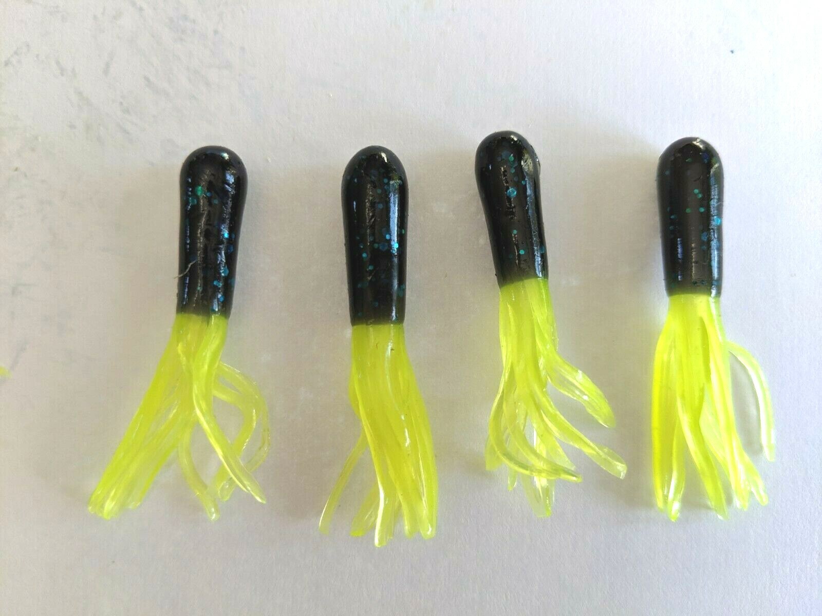 1.75"50/100PK CRAPPIE TUBES-JUNEBUG CHARTREUSE -BASS-JIGFISHING-TROUT ...