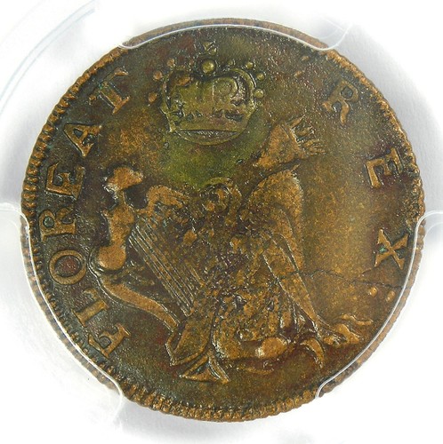 1670 New Jersey St Patrick Farthing Colonial Coin 1/4P - PCGS XF45 ...