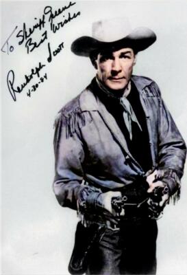 RARE COLOR STILL TV WESTERN RANDOLPH SCOTT SIGNED | eBay