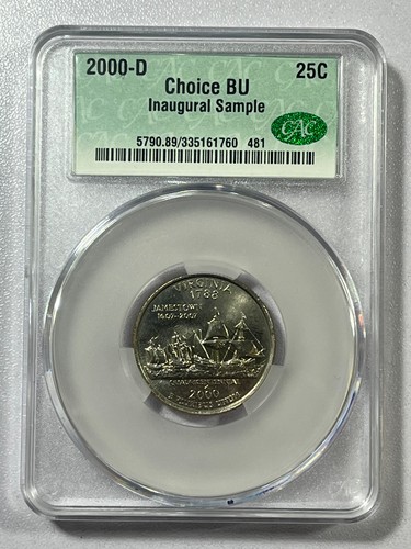 2000-D CAC Grading Inaugural Sample Slab Virginia State Quarter | eBay