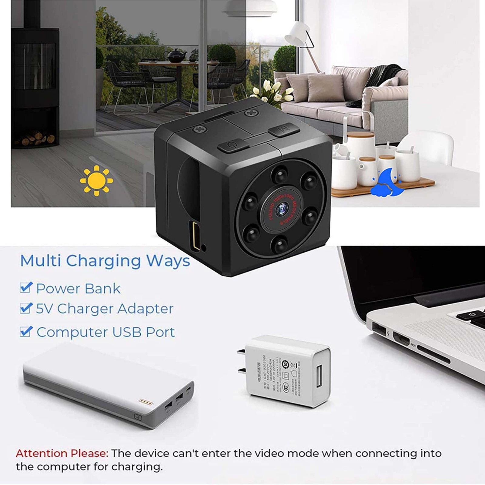 Mini Micro Video Camera Light Portable Full HD 1080p Internal Vision ...