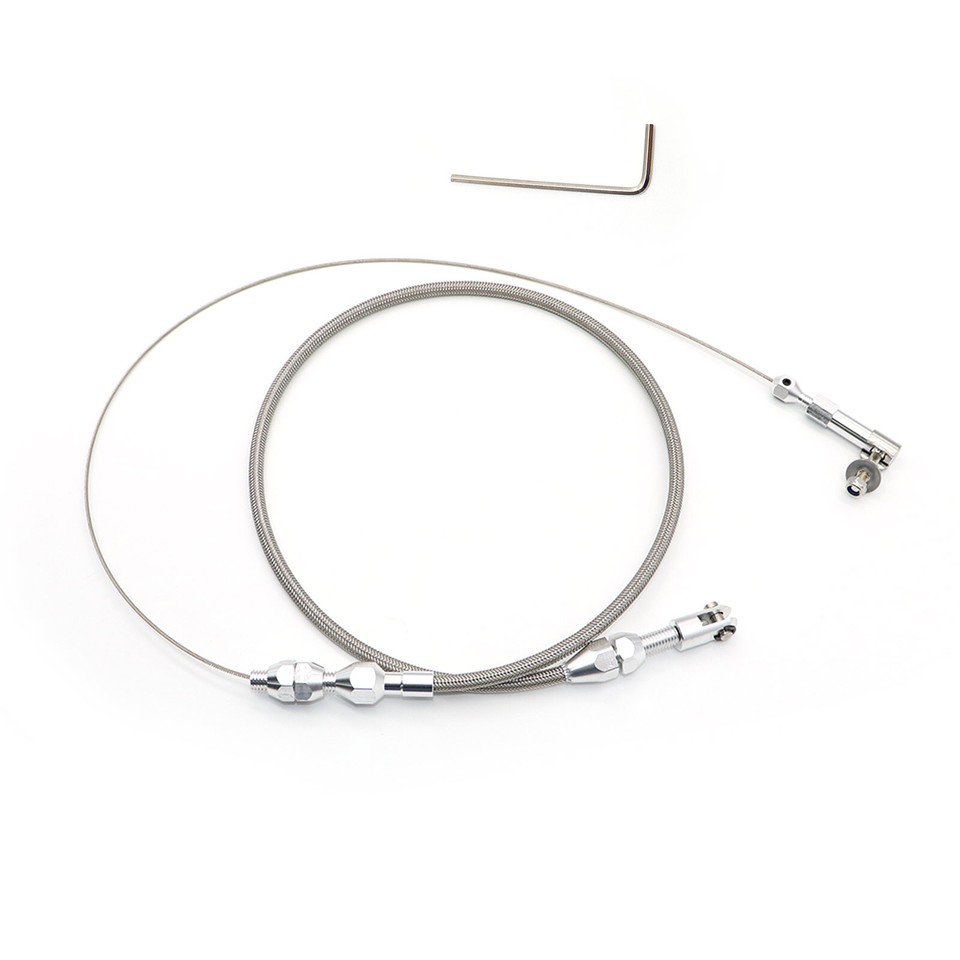 24" THROTTLE CABLE BRAIDED STAINLESS STEEL UNIVERSAL ACCELERATOR For ...