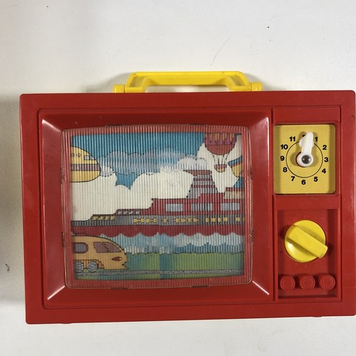 1979 Blue Box Preschool Wind-Up Toy Musical Television Red Yellow Rare ...