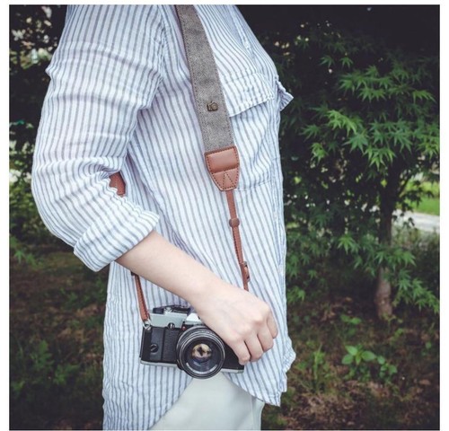 Camera Strap Gray Neck Strap Retro Stylish SLR Shoulder Bag | eBay