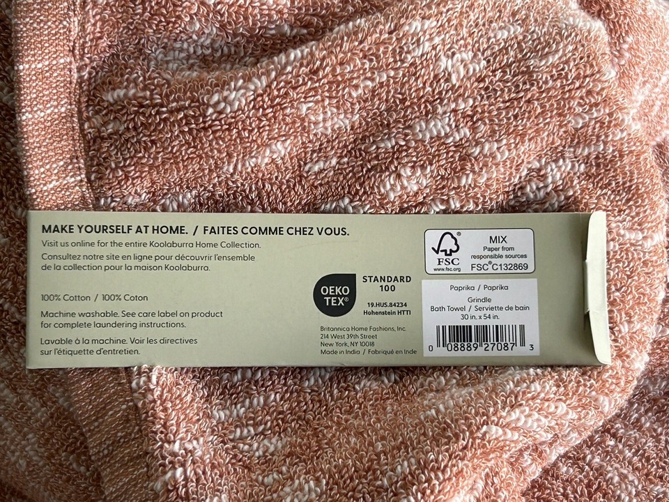 KOOLABURRA by UGG 100% COTTON-Grindle-BATH TOWELS 8pc set. OEKO-TEX | eBay