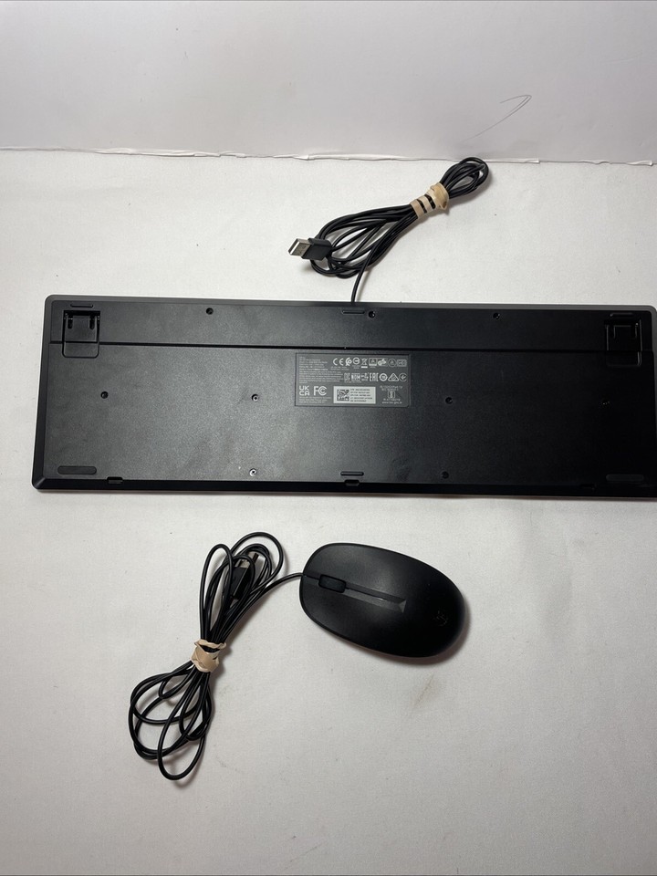 HP 125 Wired Desktop PC Keyboard & Mouse Bundle Black TPA-P001k | eBay