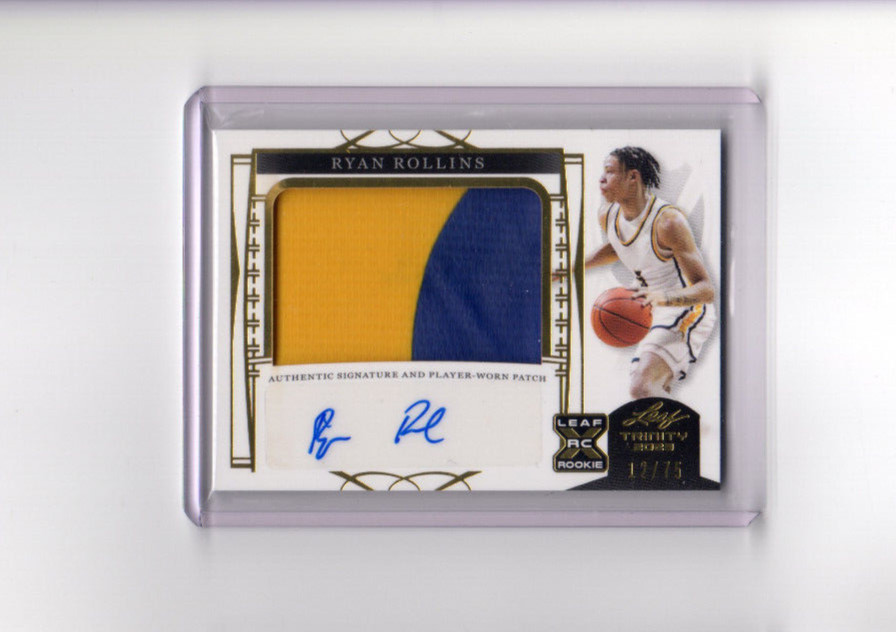 Ryan Rollins 2022 Leaf Trinity #PA-RR1 Patch Autographs - Gold /75 ...