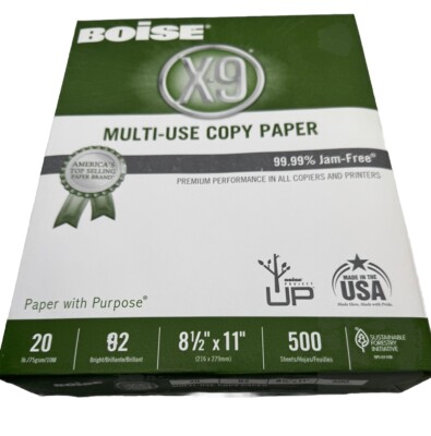 Boise Paper X-9 Multi-Use 500 Sheets, Letter Size (8 1/2" x 11") | eBay