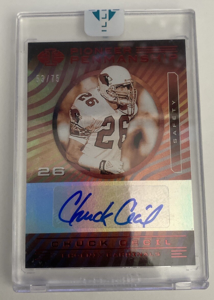 2020 Panini Illusions - Pioneer Penmanship Red #PP14 Chuck Cecil /75 ...