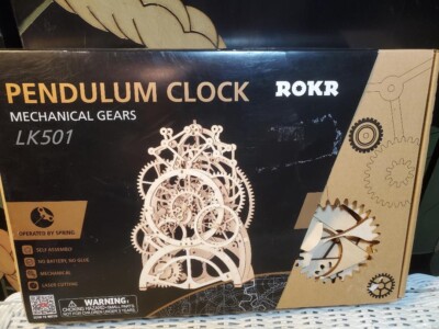 ROKR Pendulum Clock Mechanical Wooden Gear Puzzle Kit LK501 | eBay