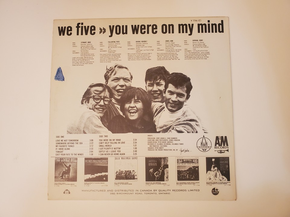 We Five - You Were On My Mind (Vinyl Record LP) | eBay