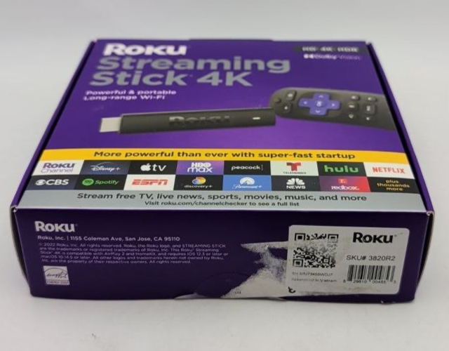 Roku Streaming Stick 4K 3820R2 Media Player WiFi with Remote HDR Dolby ...