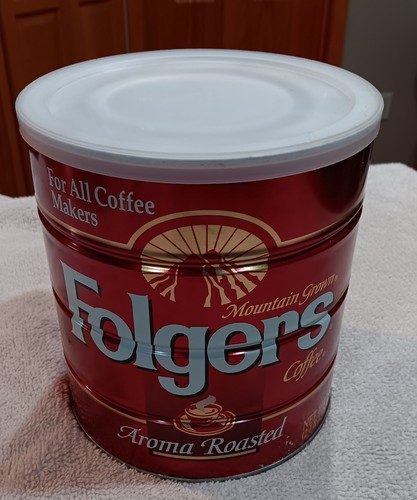 Vintage Folgers Metal Coffee Can Tin For All Coffee Makers 39 ozs ...