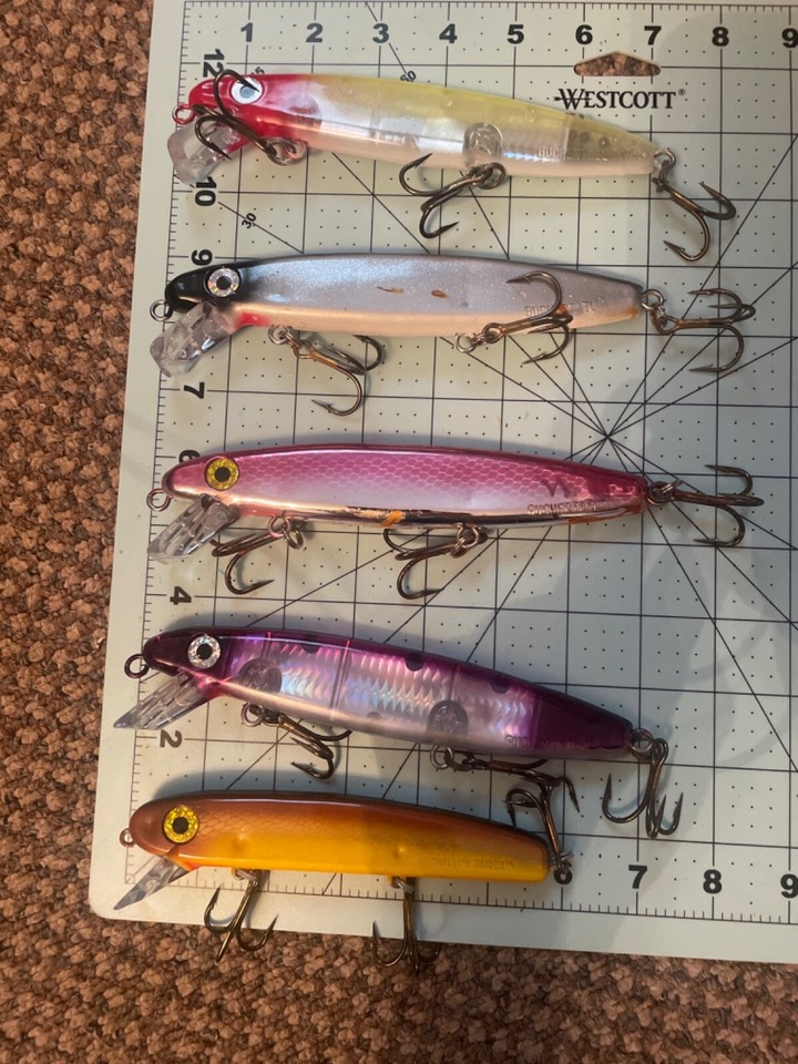 5x lot 6” & 7" Joe Bucher tail Shallow Raider Musky Vintage rare ...
