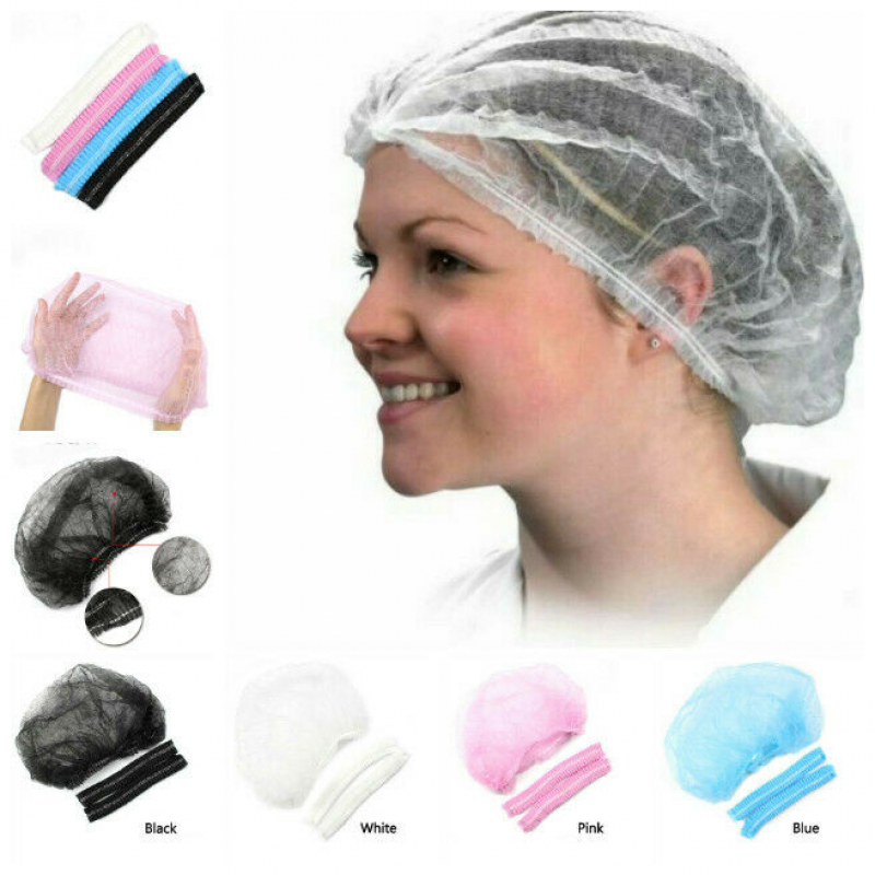 25X Disposable Hair Net Head Cover Mob Cap Hair Net Non Woven Anti Dust ...