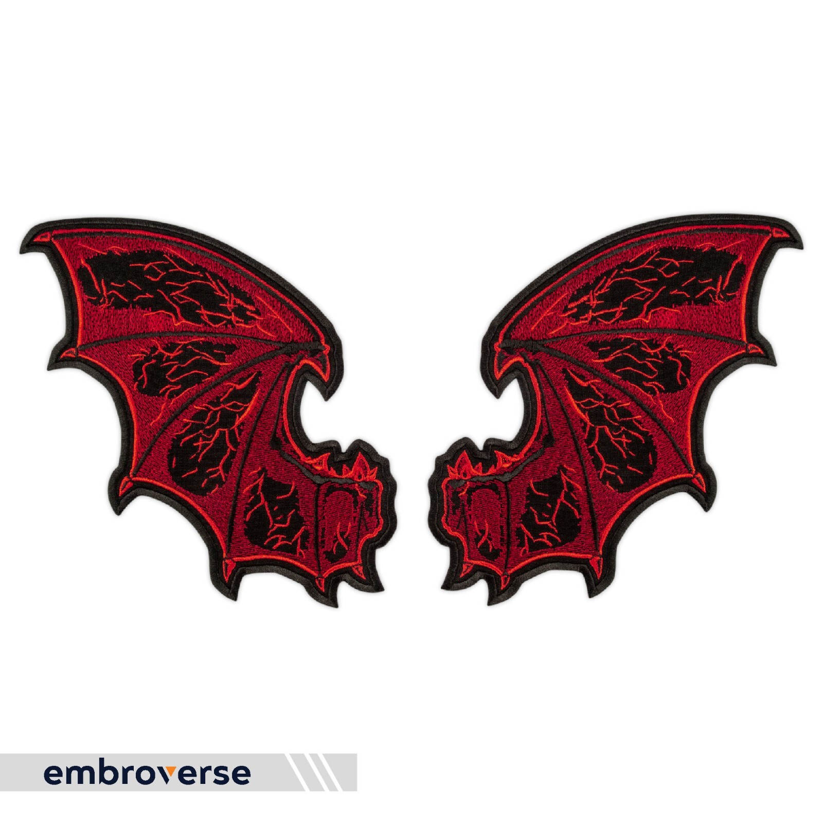 Demon Red Wings Patch - Halloween Accessory Back Jacket - Embroidered ...