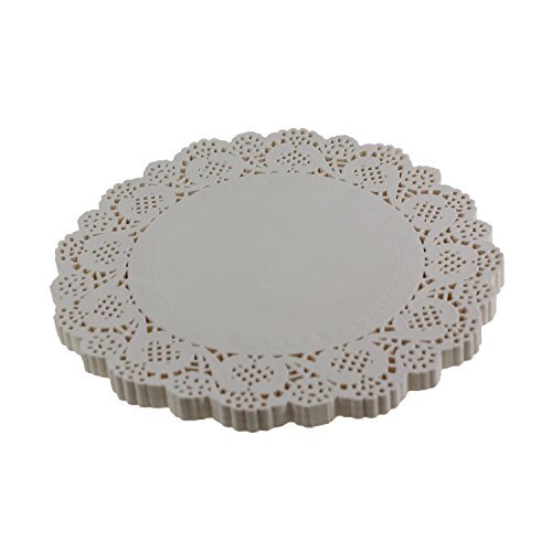 120 Pieces White Lace Round Paper Doilies Cake Packaging Pads Wedding ...
