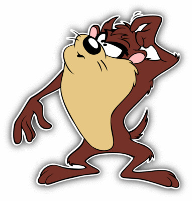 Taz Thinking Cartoon Car Bumper Sticker Decal 5'' x 5'' | eBay