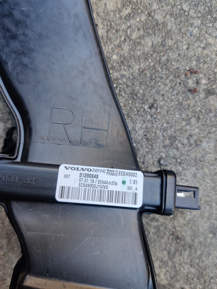 2016-2022 VOLVO XC90 REAR RIGHT PASSENGER SIDE INTAKE AIR DUCT CHANNEL ...