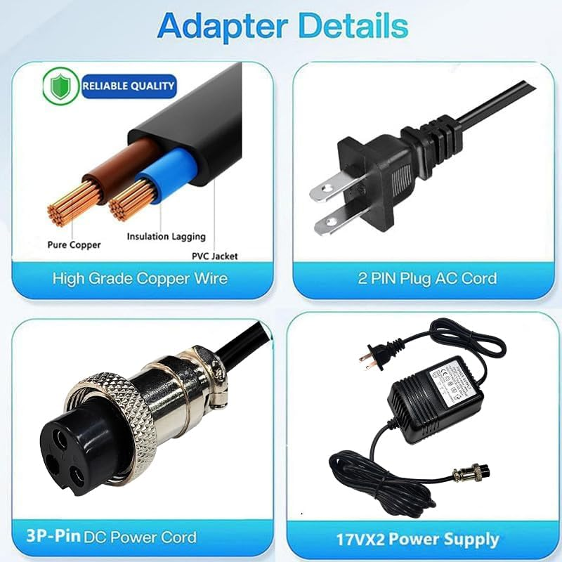 AC 17Vx2600Ma Mixer Power Supply Mixing Console Adapter,3-Pin Connector ...