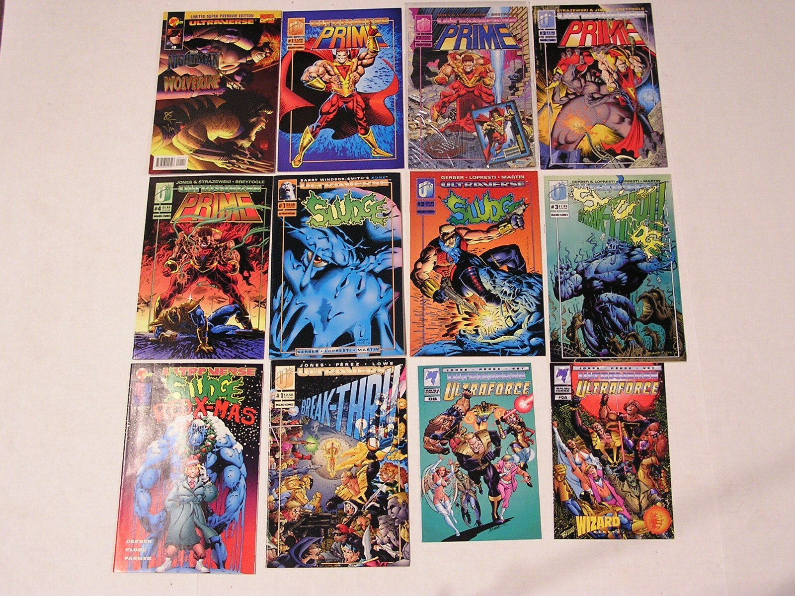 LOT (12) Ultraverse PRIME #1 Sludge #1 AUTOGRAPH foil cover MALIBU ...