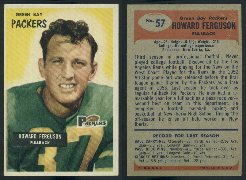 (53913) 1955 Bowman FB 57 Howard Ferguson Packers-EM | eBay