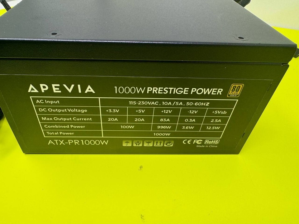 Apevia ATX-PR1000W Prestige 1000W Active PFC ATX Gaming Power Supply ...