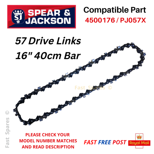 Spear & Jackson SPJCS 3740 Chainsaw Chain 40cm (16") Bar 57 Links FAST ...