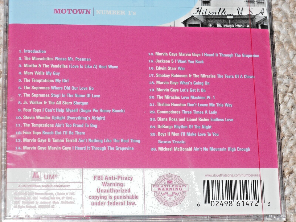 Motown #1's (2007 Motown CD) Brand New/Factory Sealed, 26 tracks ...
