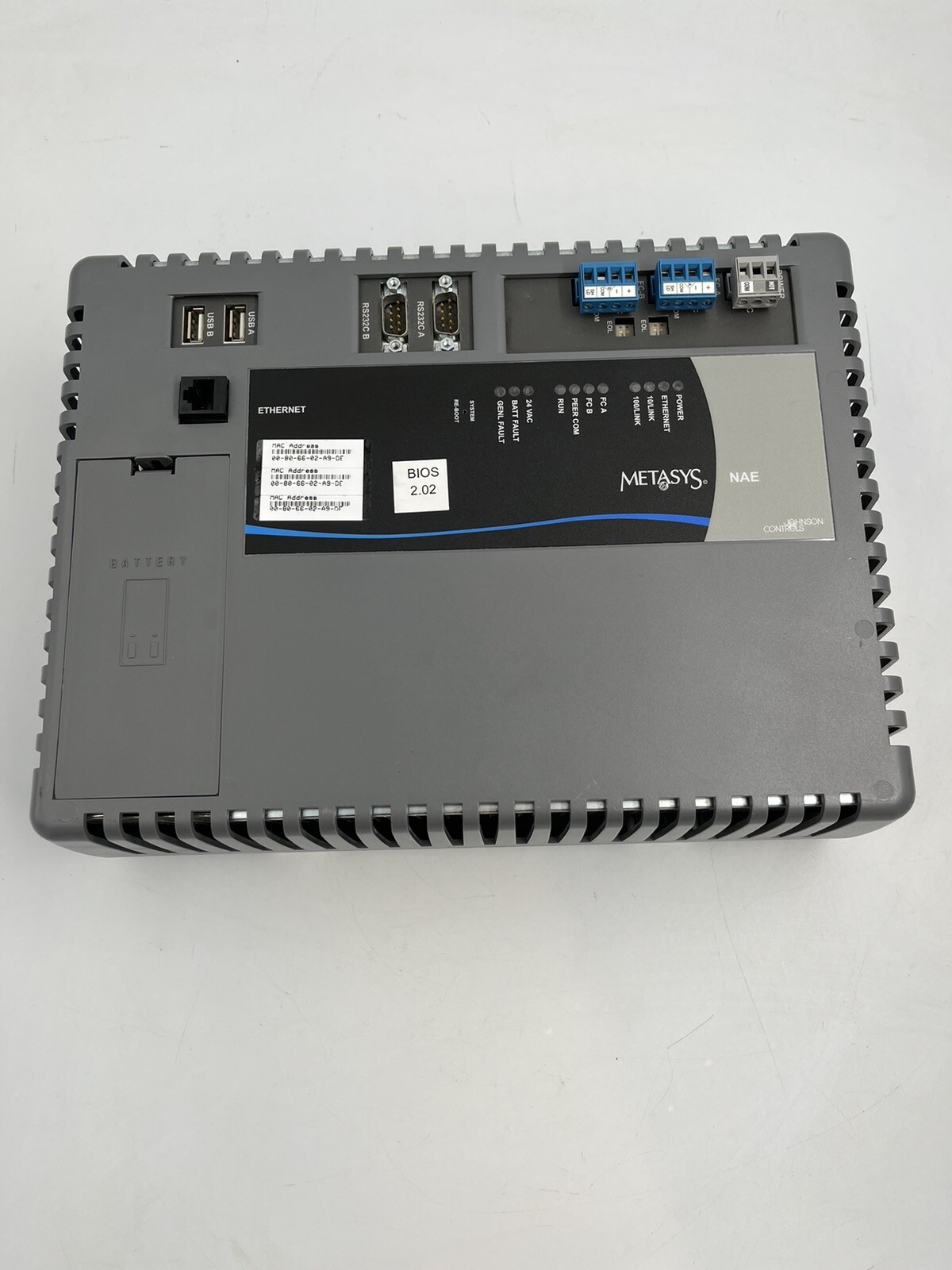 Johnson Controls Metasys MS-NAE5510-0 PLC Controller RY10613 Rev J | eBay