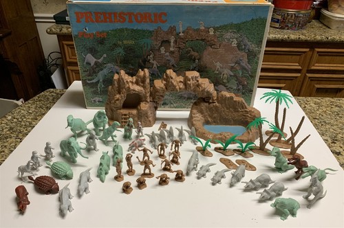 VTG Marx Figures Prehistoric Play Set Dinosaurs Cavemen 1971 AS Shown ...
