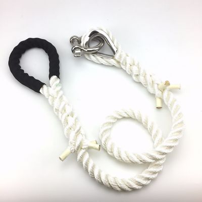 18mm White 3 Strand Nylon Mooring Rope Strop x 4 Metres With Shackle ...