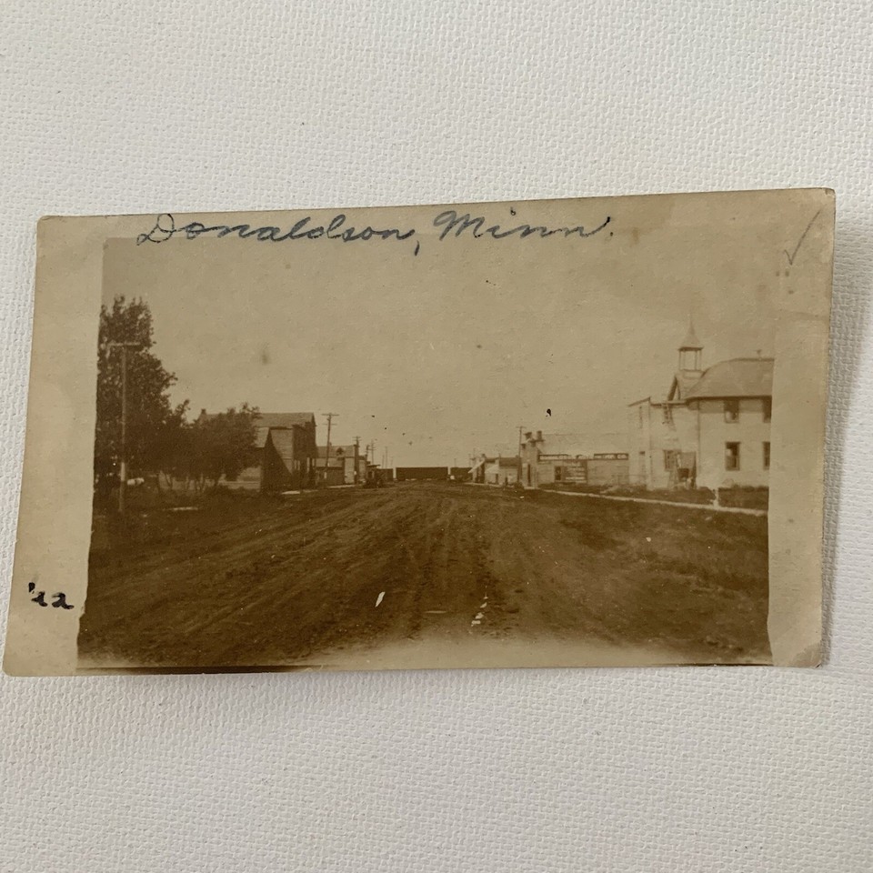 Antique Sepia Snapshot Photograph Street View Dirt Road Early Donaldson ...